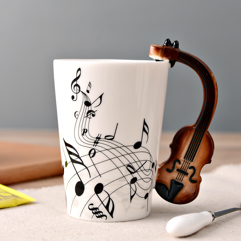Music Note Guitar Mug Milk Coffee Cup -More Funny Cups - Funiyou