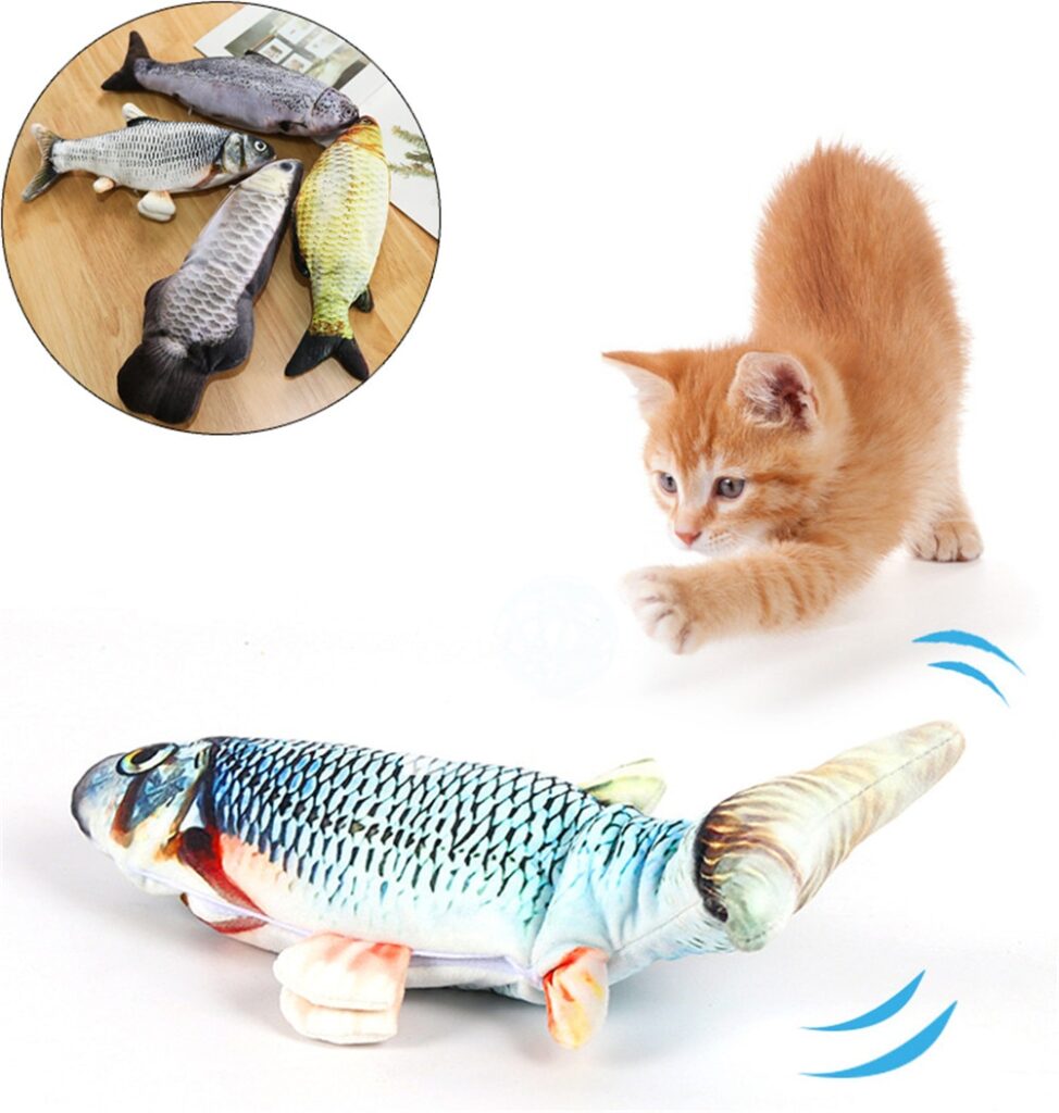 Electronic 3D Cat Fish Plush Toys (USB Rechargeable) - Funiyou