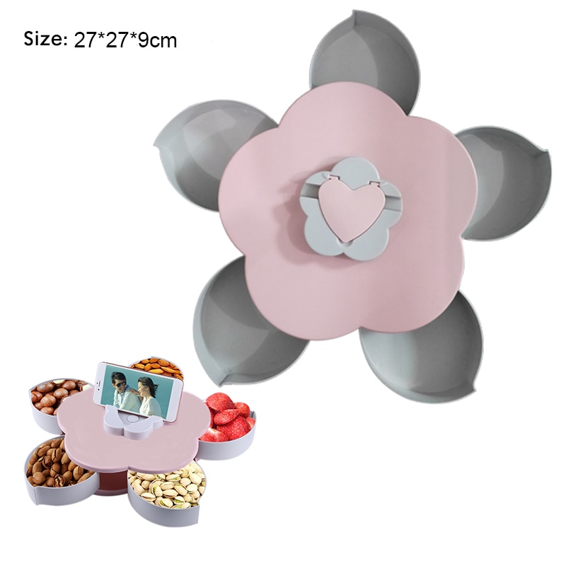 Rotating Nuts Snack Tray Candy Box with Phone Holder - Funiyou