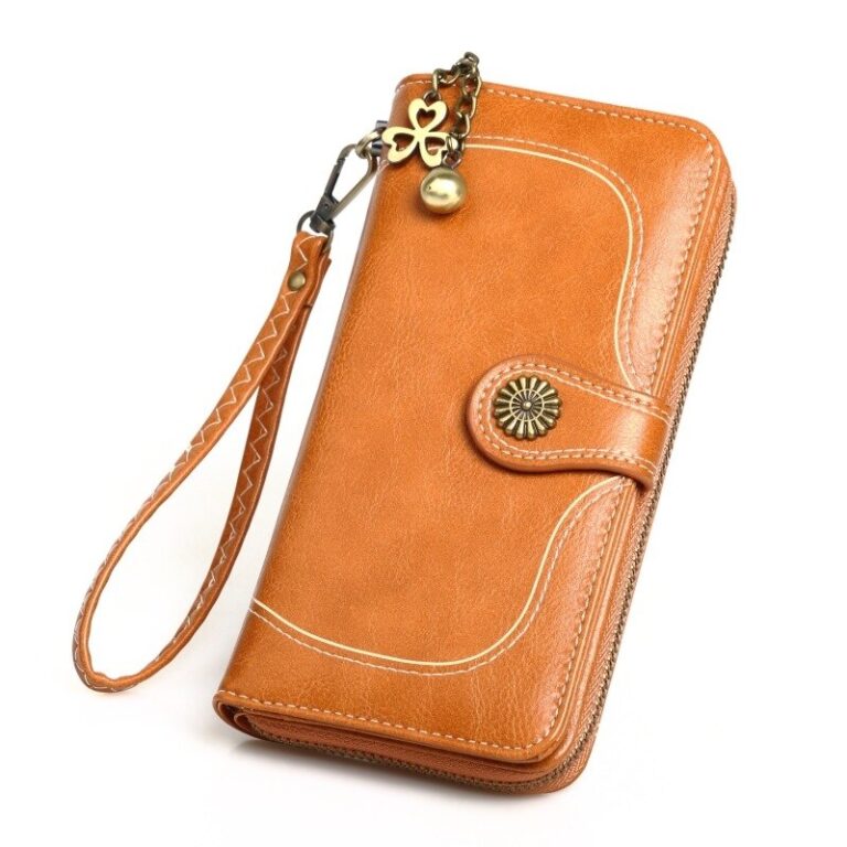 Women's Long Leather Cell Phone Wallet Large Capacity - Funiyou