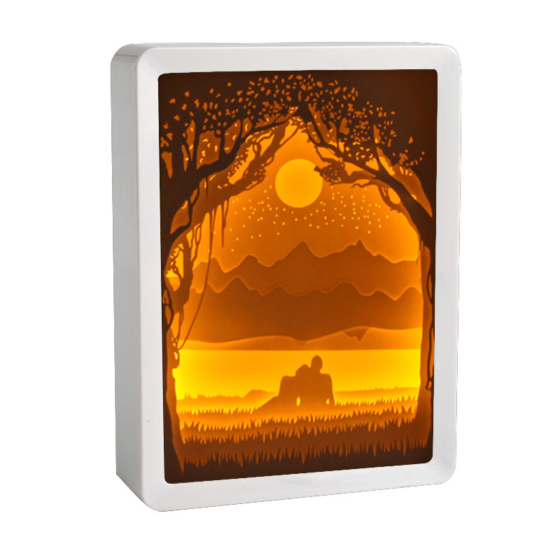 3d Paper Cut Shadow Night Light Box for Christmas, Valentine, Birthday ...