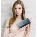 Women's Long Leather Cell Phone Wallet Large Capacity - Funiyou