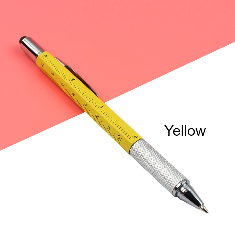 6 in 1 Multi-functional Stylus Pen (Pen with Ruler, Level, Screwdriver ...