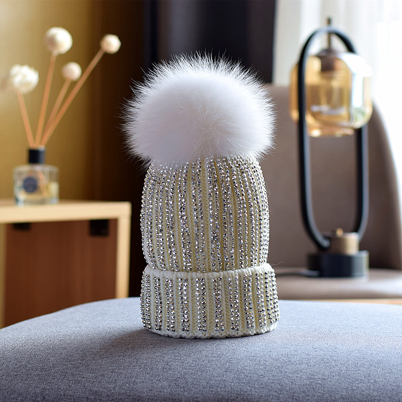 Luxury and Warm Wool Knitted Pom-Poms Cap Beanies - Funiyou