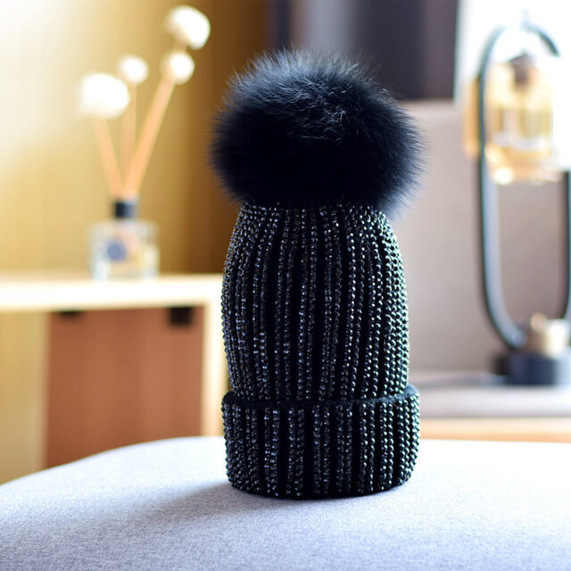Luxury and Warm Wool Knitted Pom-Poms Cap Beanies - Funiyou