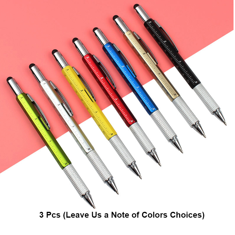 6 in 1 Multi-functional Stylus Pen (Pen with Ruler, Level, Screwdriver ...