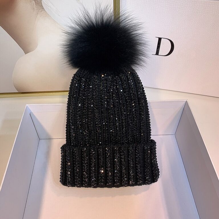 Luxury and Warm Wool Knitted Pom-Poms Cap Beanies - Funiyou